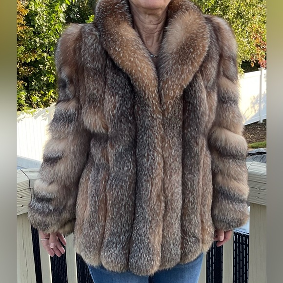 Macy's | Jackets & Coats | Crystal Fox Jacket Womans Genuine Fur Coat ...